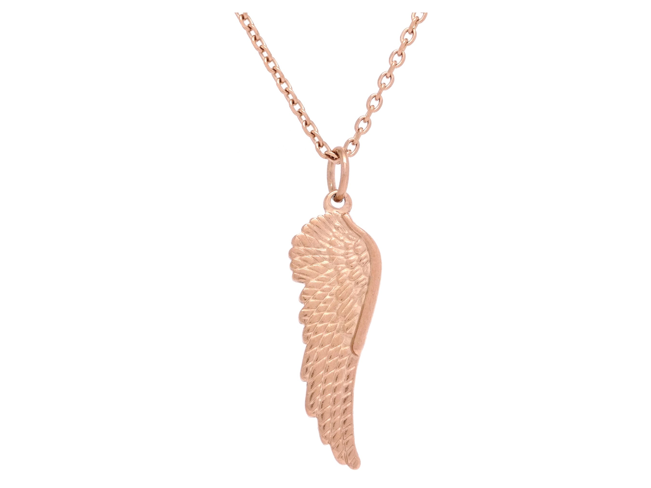 Rose Gold Angel Wing Necklace – GOLDWINTER