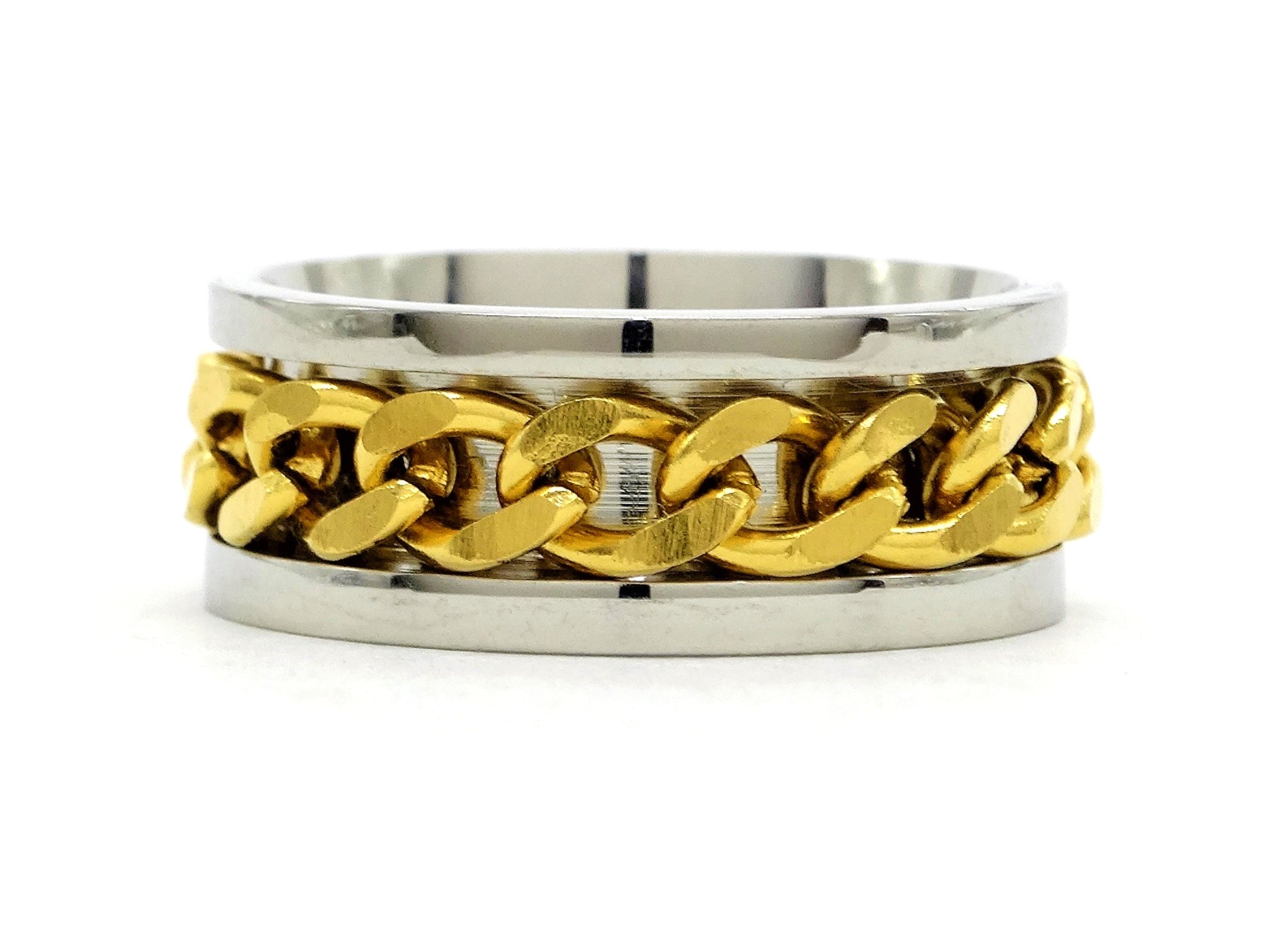 Stainless Steel Gold Chain Ring – GOLDWINTER